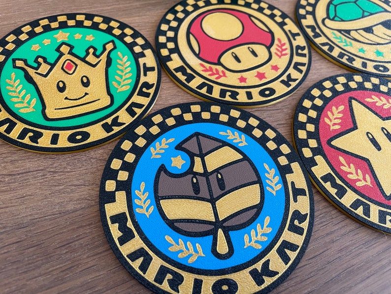 Mario Kart Coaster Set / With Holder / Game Room / Gift Idea - Etsy