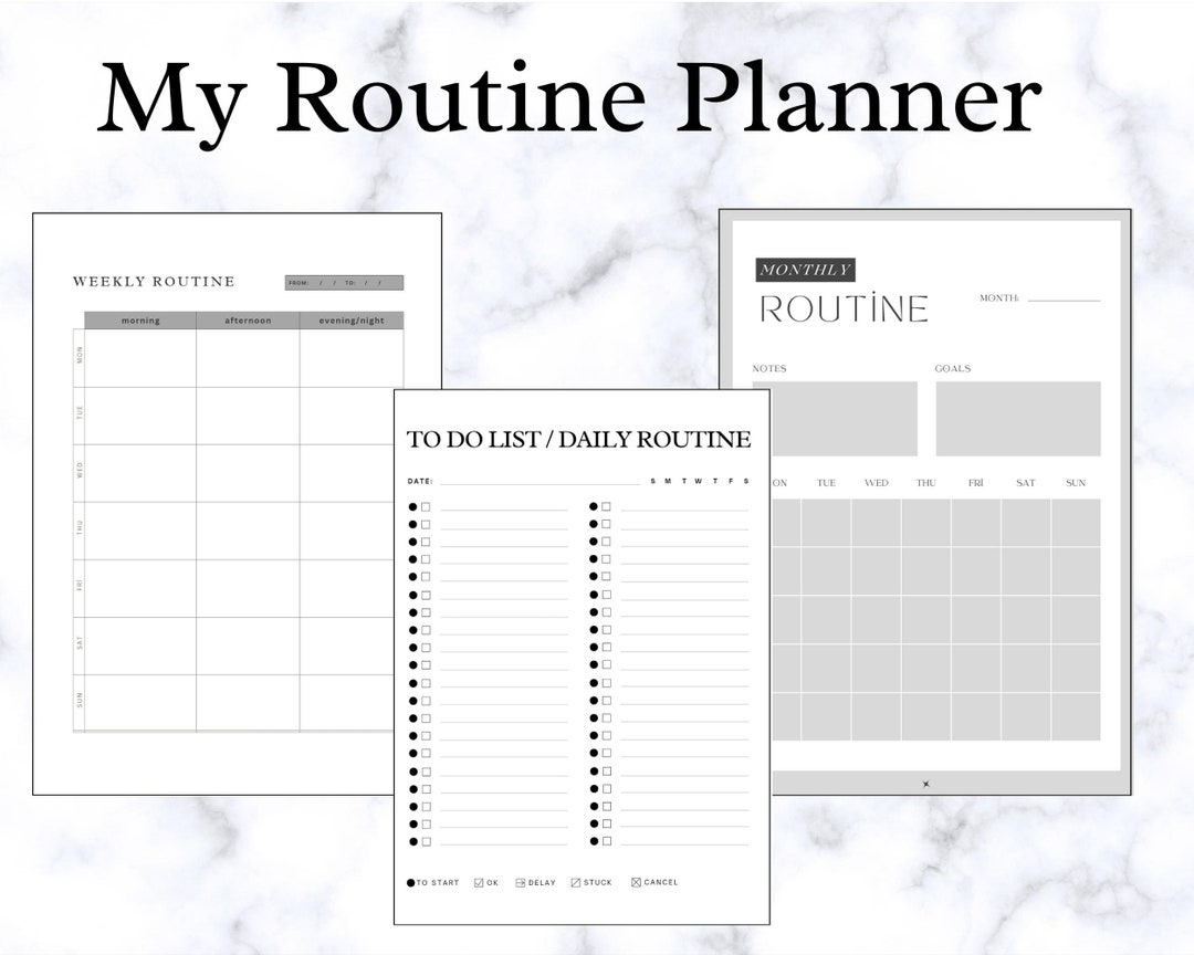 Printable Routine Planner / Personal Planner Bundle / Daily-weekly ...