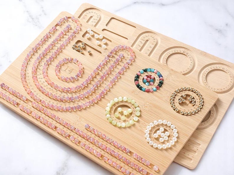 Bamboo Beading Board: Flocked Jewelry Design Tray - Etsy