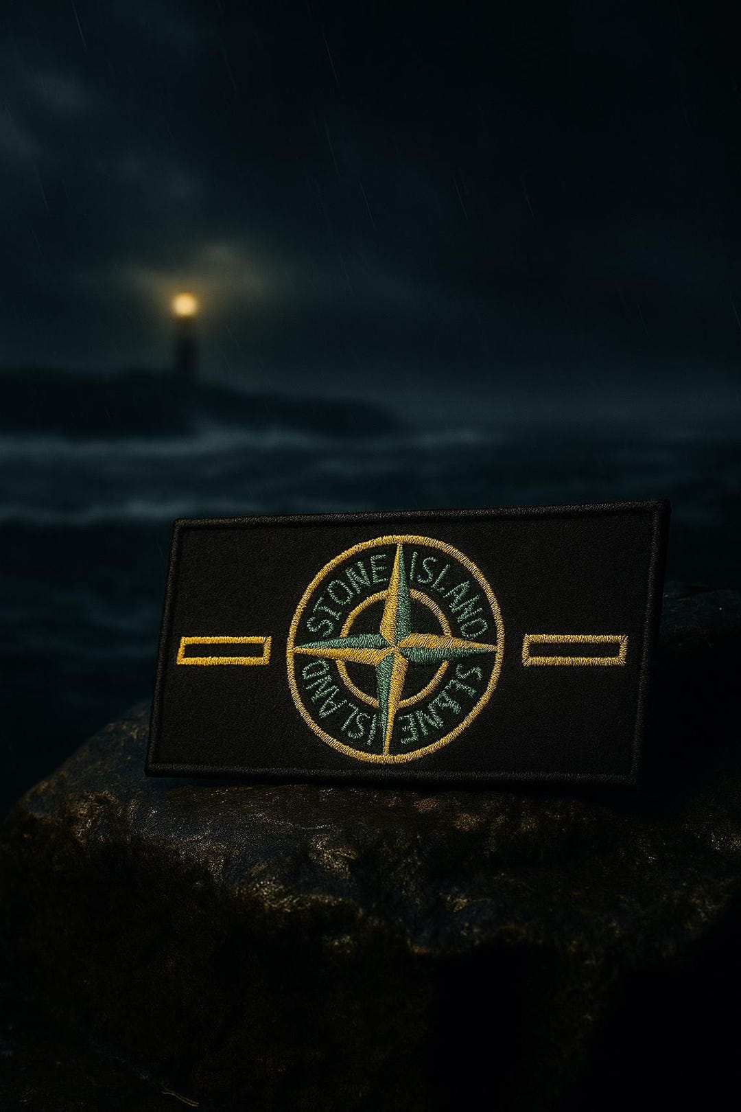 Stone Island Classic Compas Style Patch – 9x4.5 Cm Embroidered Badge ...