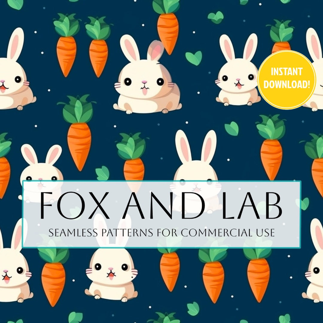 Bunny Rabbit Seamless Pattern, Bunnies Repeat Pattern, Easter Digital ...