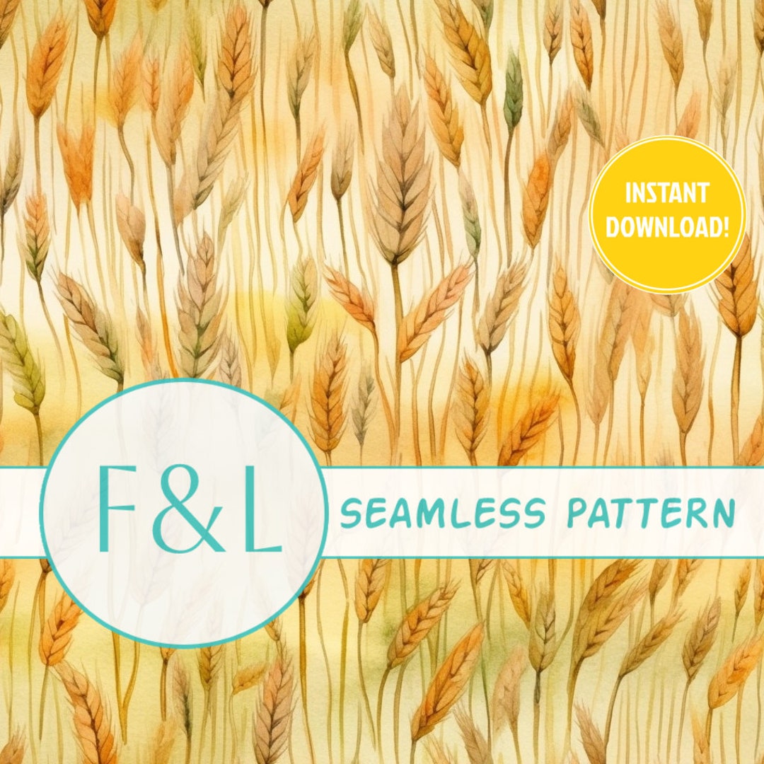 Wheat Fields Seamless Pattern, Farm Repeat Pattern, Wheat Stalks ...