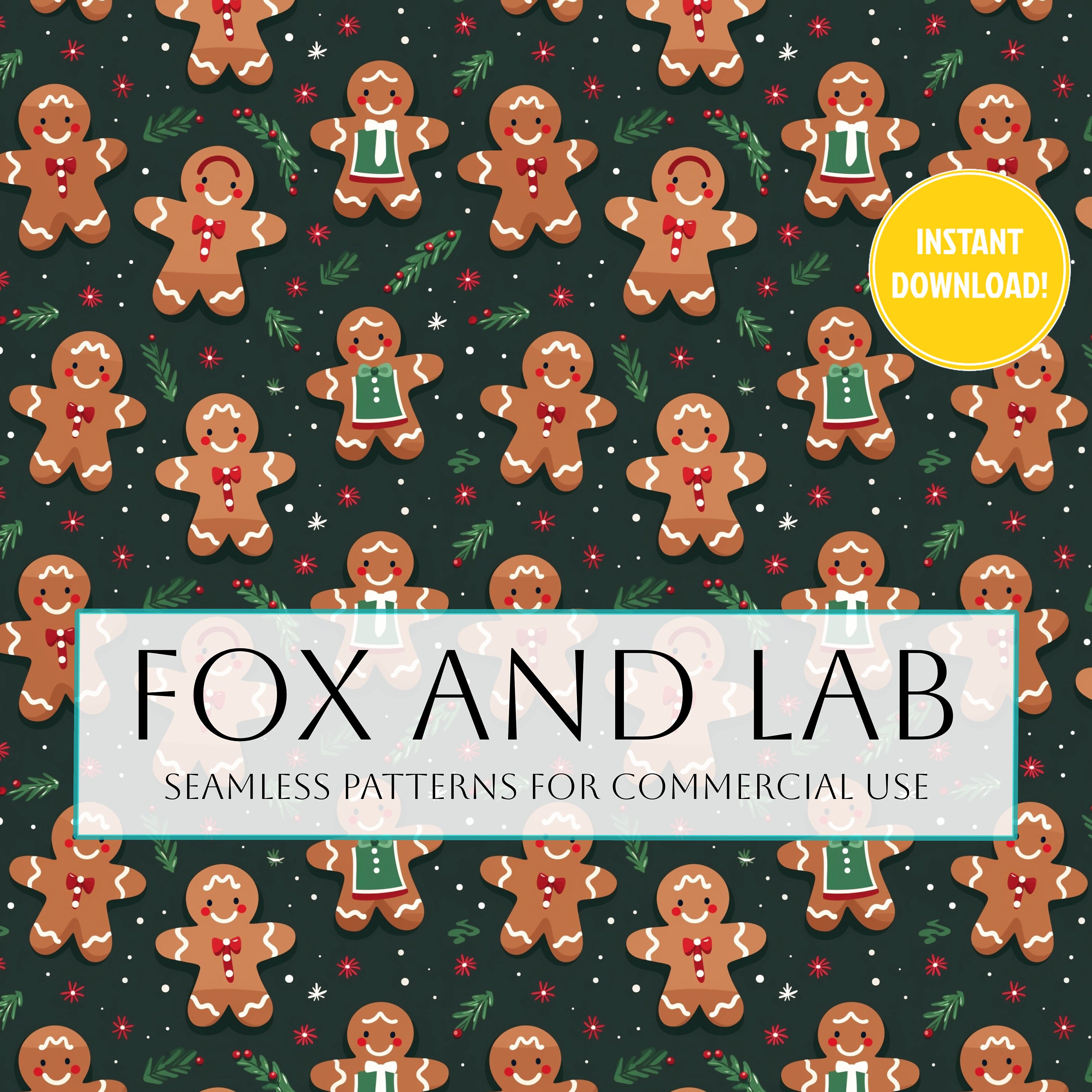 Gingerbread Man Seamless Pattern, Gingerbread Cookies, Christmas Repeat ...