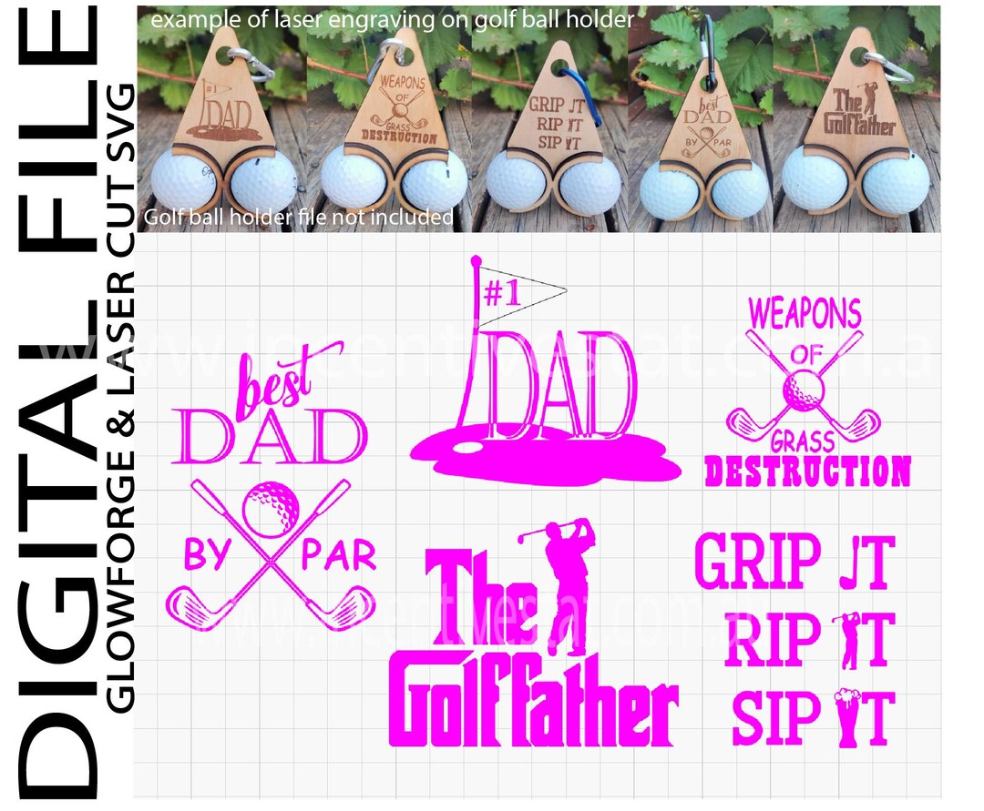 Golf Ball Holder SVG Laser Cut Files, Father's Day Gift (digital File ...