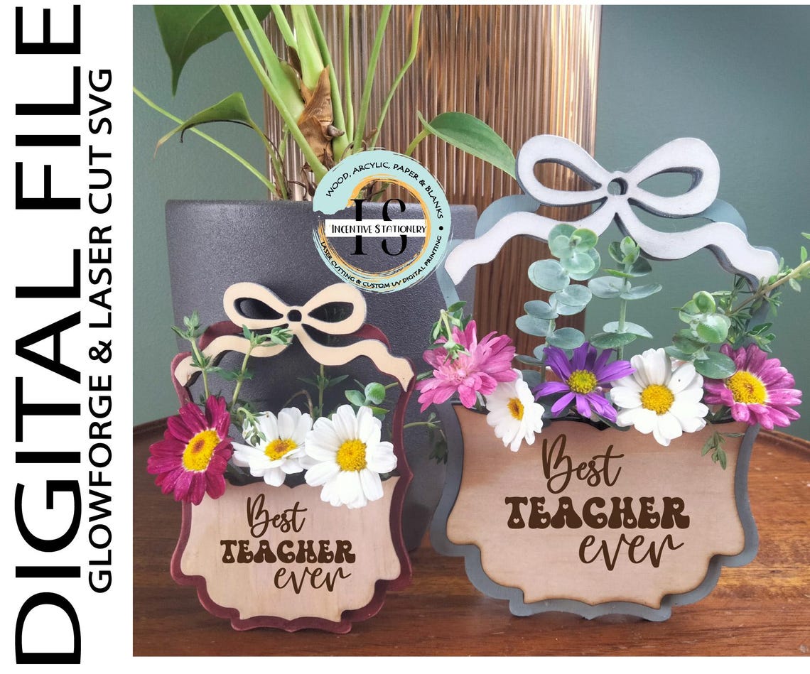 Teacher Appreciation Gift: Laser Cut Flower Frame SVG (digital Download ...