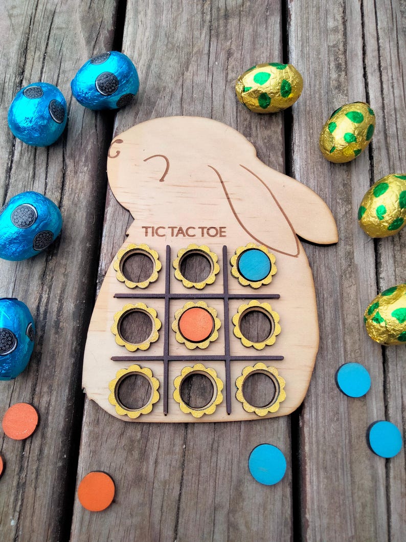 SVG Laser Cut File Easter Bunny Rabbit Tic Tac Toe SVG File Digital ...