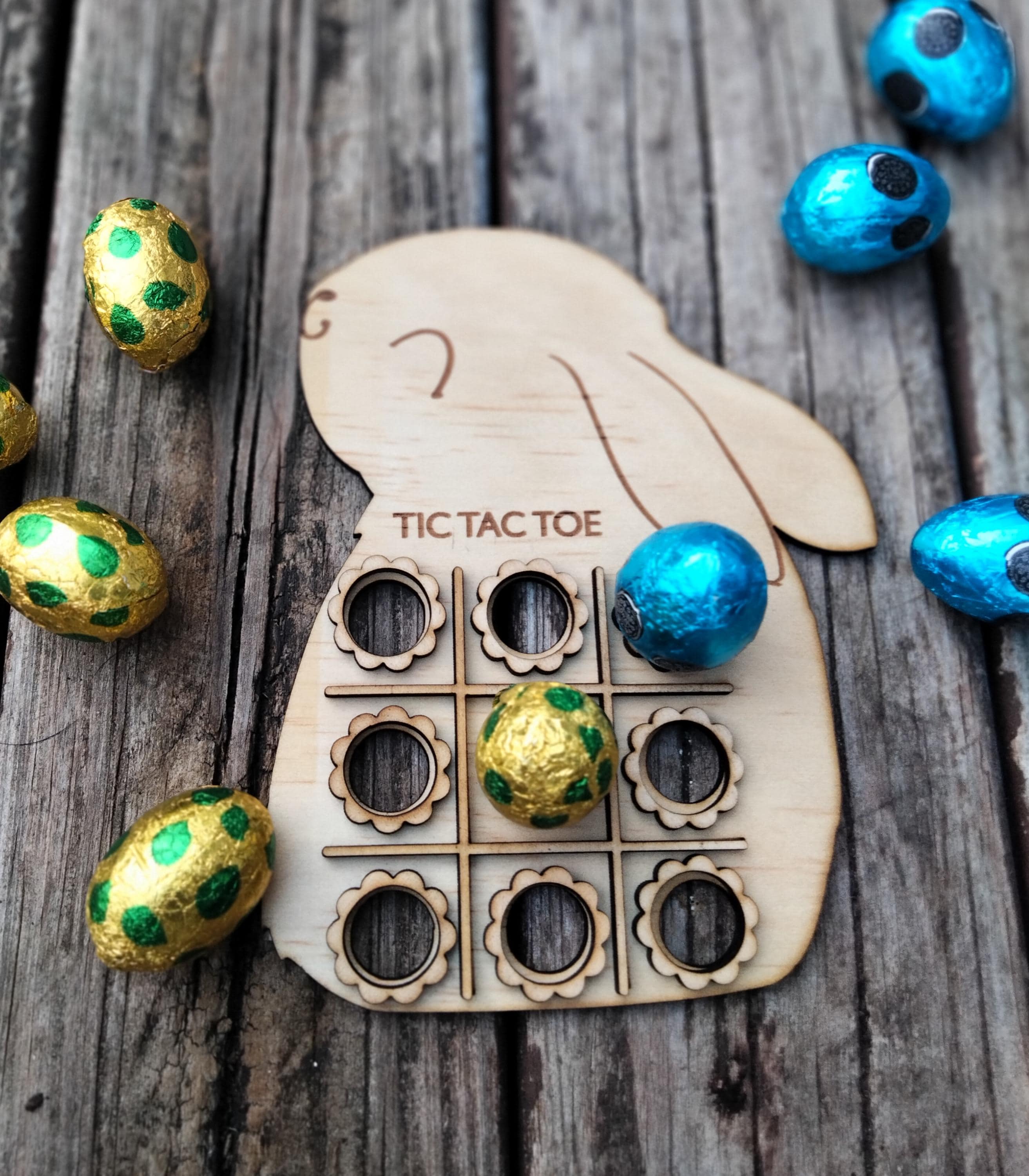 SVG Laser Cut File Easter Bunny Rabbit Tic Tac Toe SVG File Digital ...