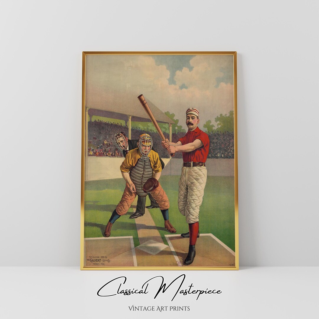 Vintage Baseball Poster Art | Batter up | Old Timey Baseball | Sports ...