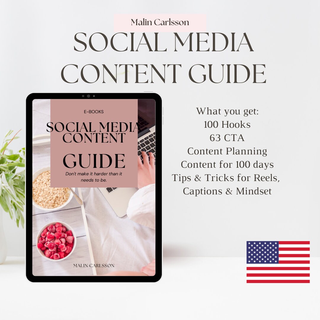 Social Media Content Guide, A Guide With 100 Hooks, CTA, Content ...