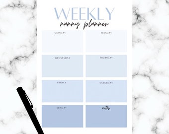 Personalized Undated Weekly Planner Blue Floral Notebook - Etsy