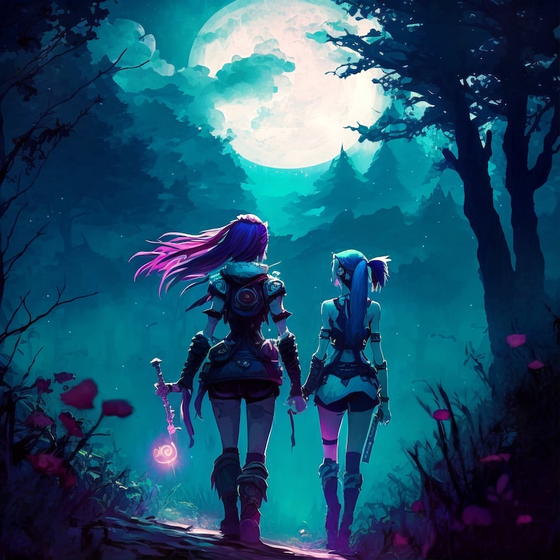 Jinx & Vi | League of Legends Poster Art | Wall Decor | League of ...