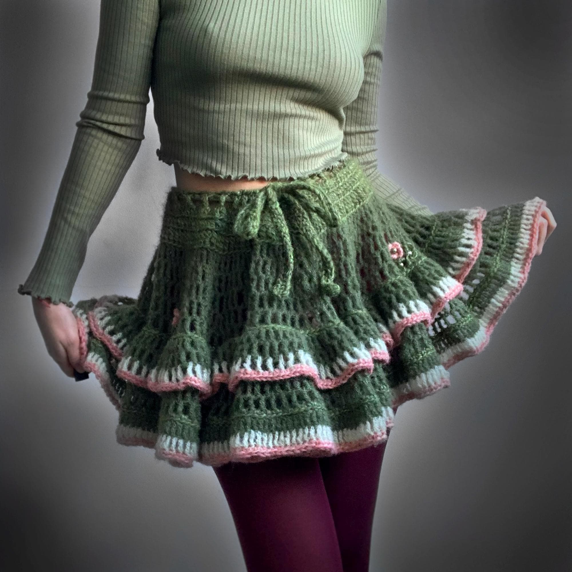 Crochet Skirt Pattern, Green Fairy Skirt Pdf Tutorial, Ruffle Fluffy ...