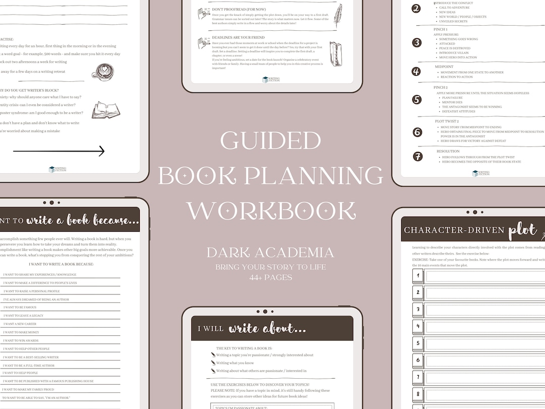 Dark Academia Planning Your Fiction Book | Book Writing Planner | Novel ...
