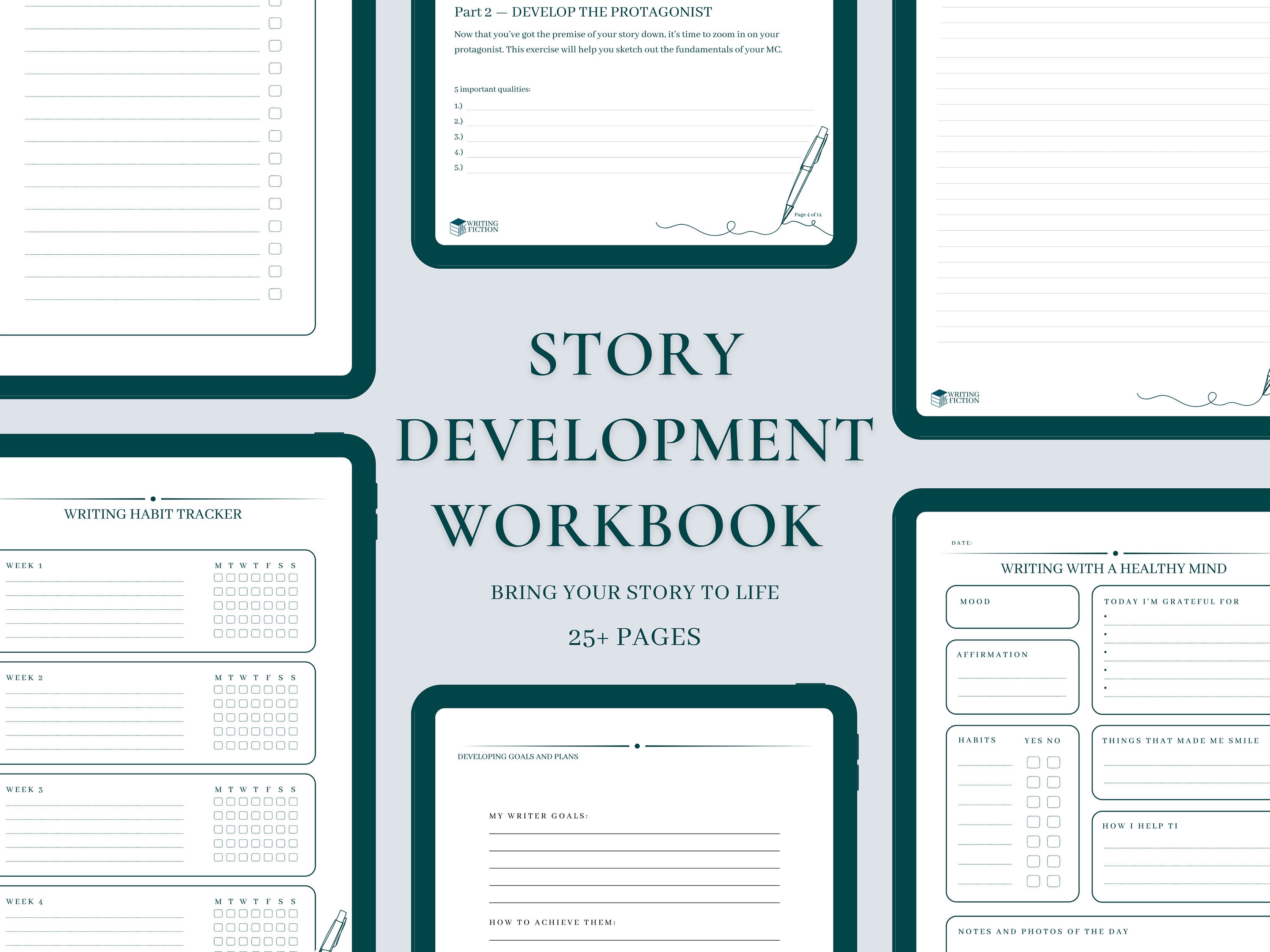 Story Development Workbook | Book Writing Planner | Novel Planner ...