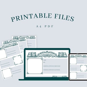 Character Worksheet Tracker | Book Character Tracker | Novel Character ...