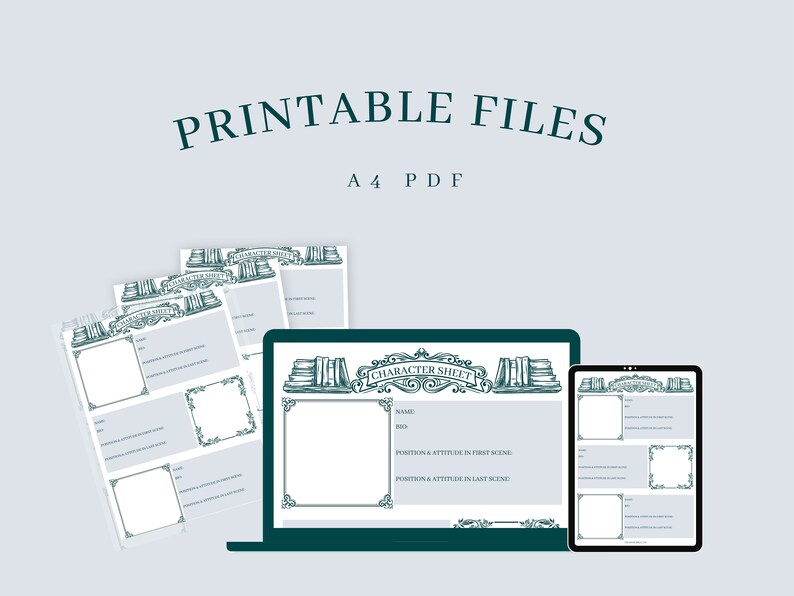 Character Worksheet Tracker | Book Character Tracker | Novel Character ...