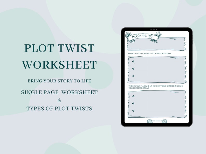 Plot Twist Worksheet | Novel Planner Printable | Plot Template, Writer ...
