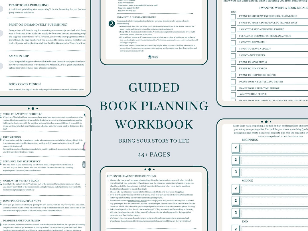 Planning Your Fiction Book | Book Writing Planner | Novel Planner ...