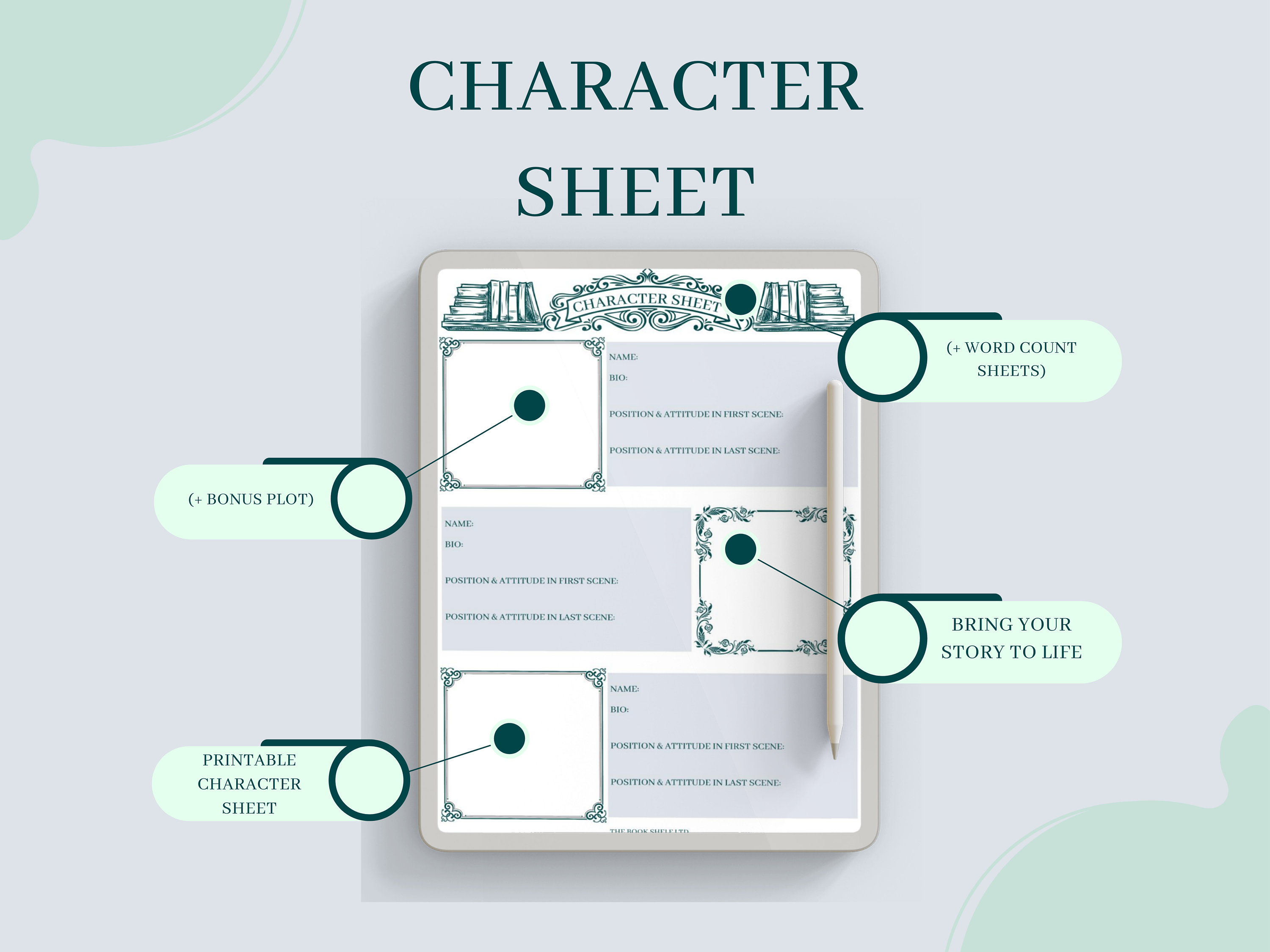 Character Worksheet Tracker | Book Character Tracker | Novel Character ...