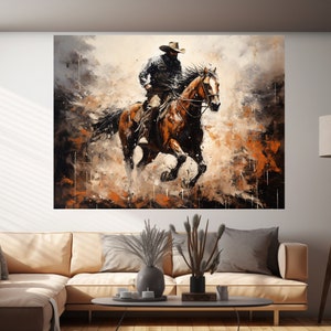 Cowboy Abstract Art| Western Print|printable Wall Art|cowboy Poster ...