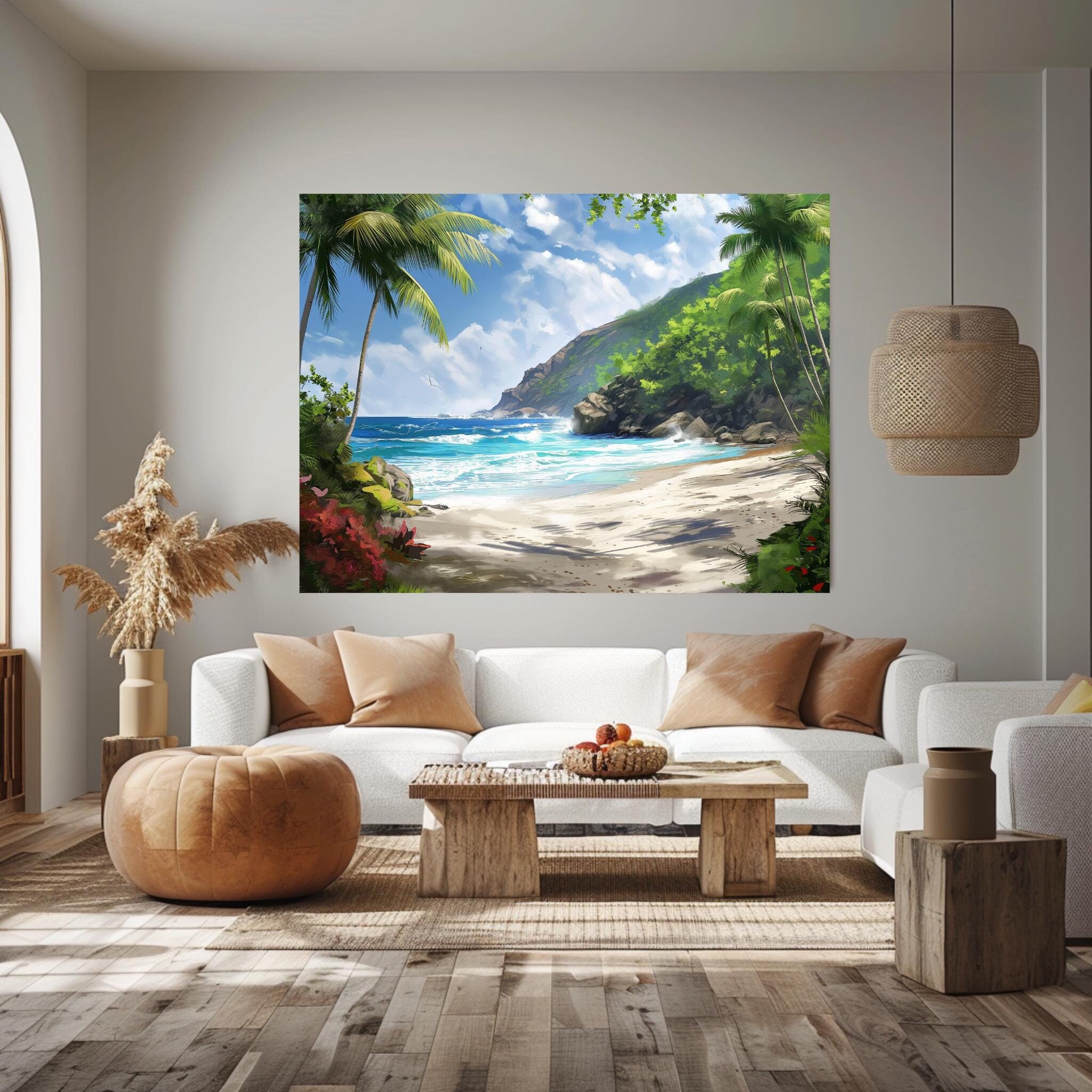 Beach Abstract Art beach Poster Ocean Wall Art Sea Digital ...