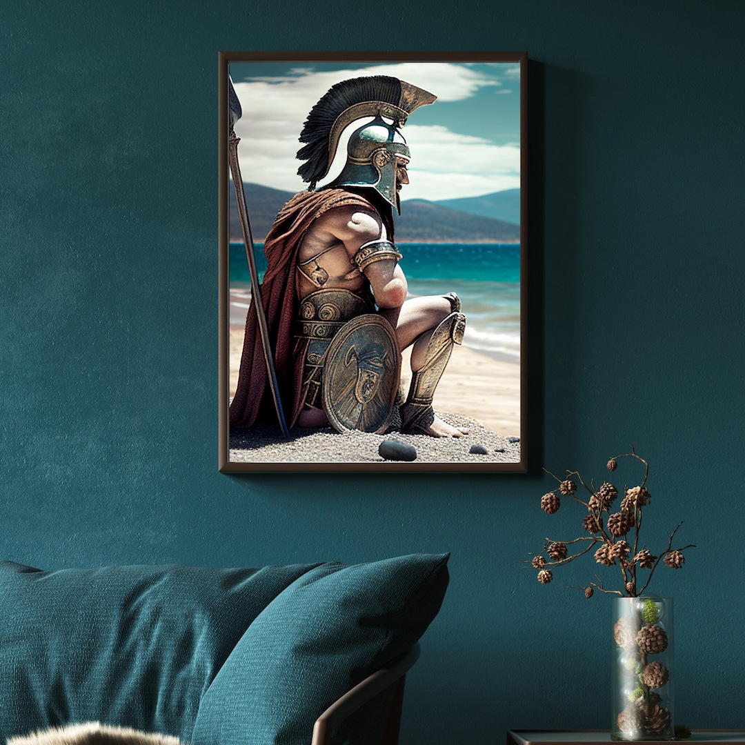 Sparta Warrior Print Printable Wall Art Spartan Poster Spartan Warrior ...