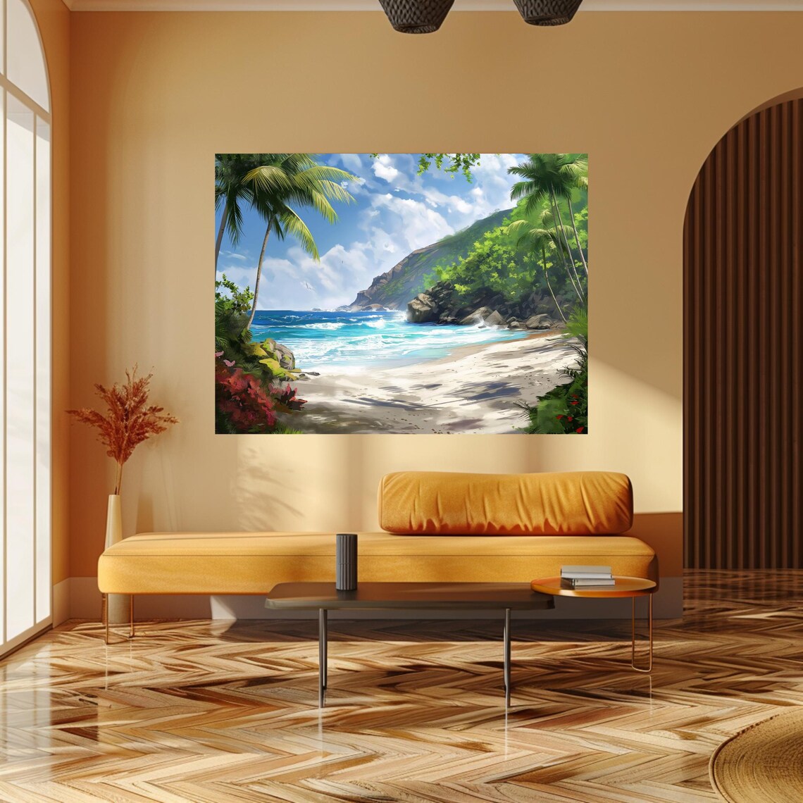 Beach Abstract Art beach Poster Ocean Wall Art Sea Digital ...