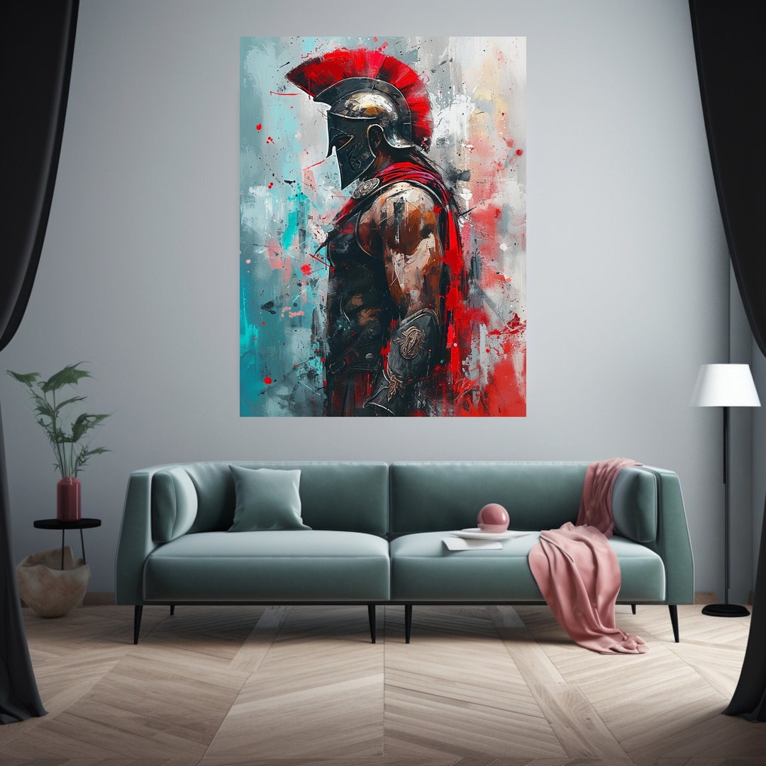 Spartan Warrior Abstract Art spartan Poster Spartan Warrior Wall Art ...