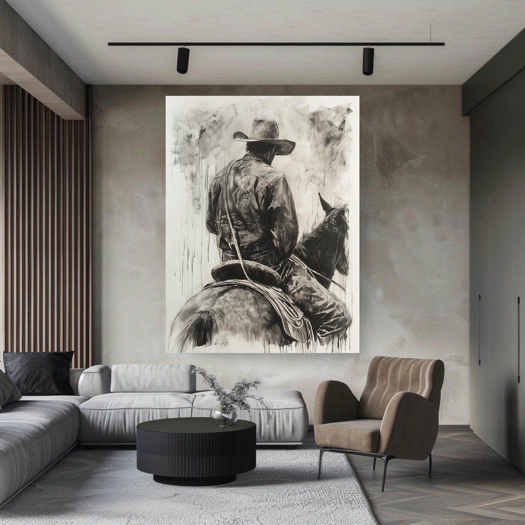 Cowboy Abstract Art Western Printprintable Wall Artcowboy Postercowboy ...