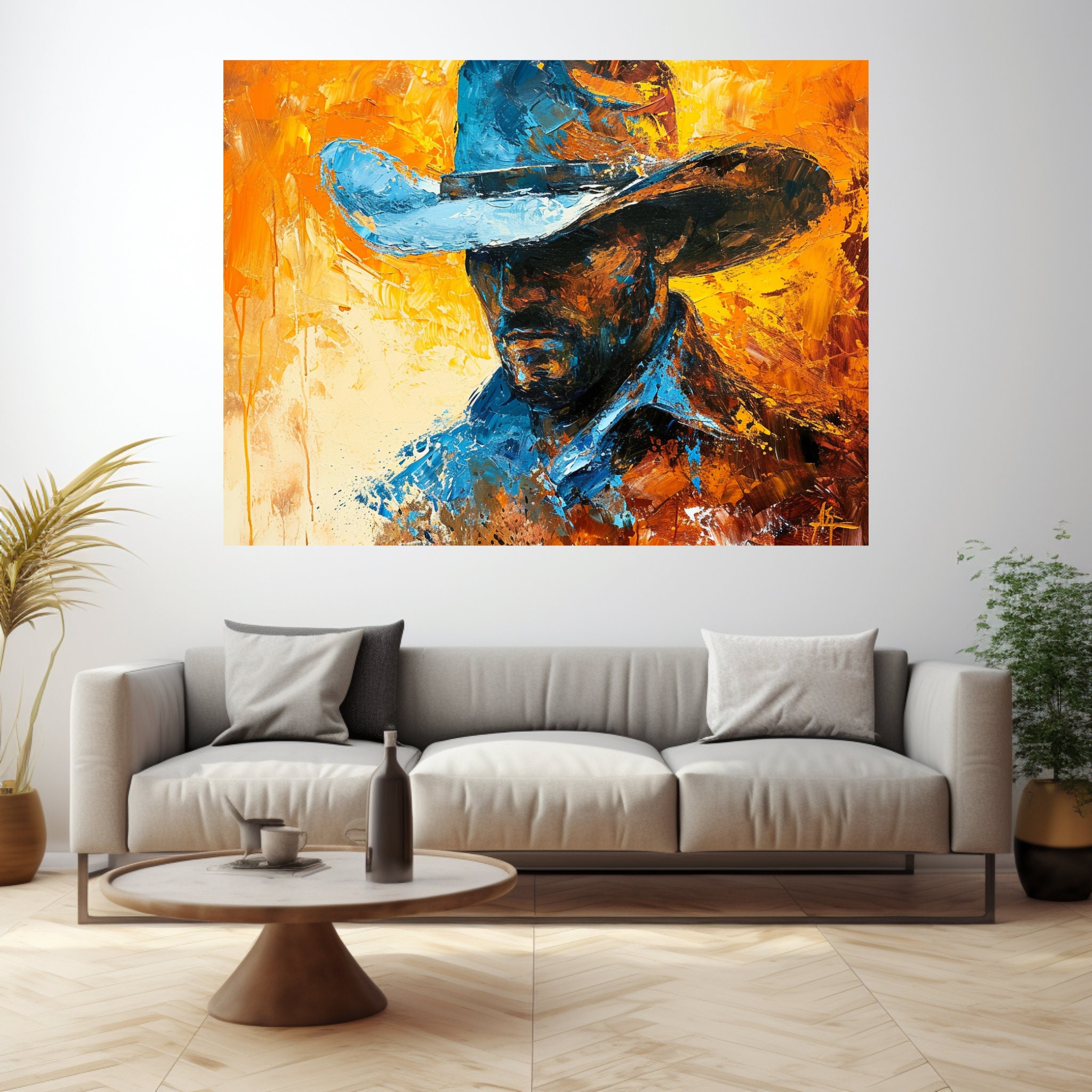 Cowboy Abstract Art| Western Print|printable Wall Art|cowboy Poster ...