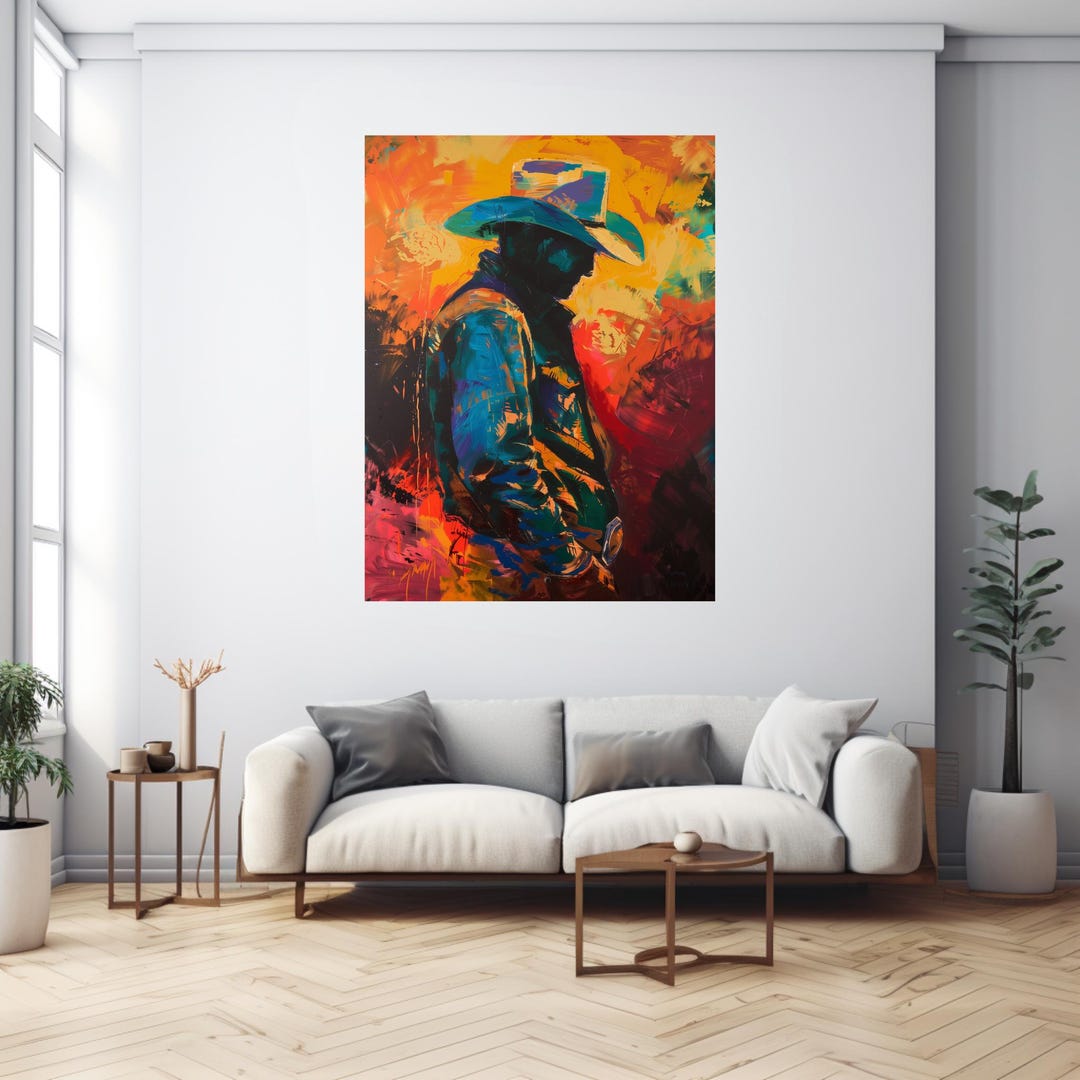 Cowboy Abstract Art| Western Print|printable Wall Art|cowboy Poster ...
