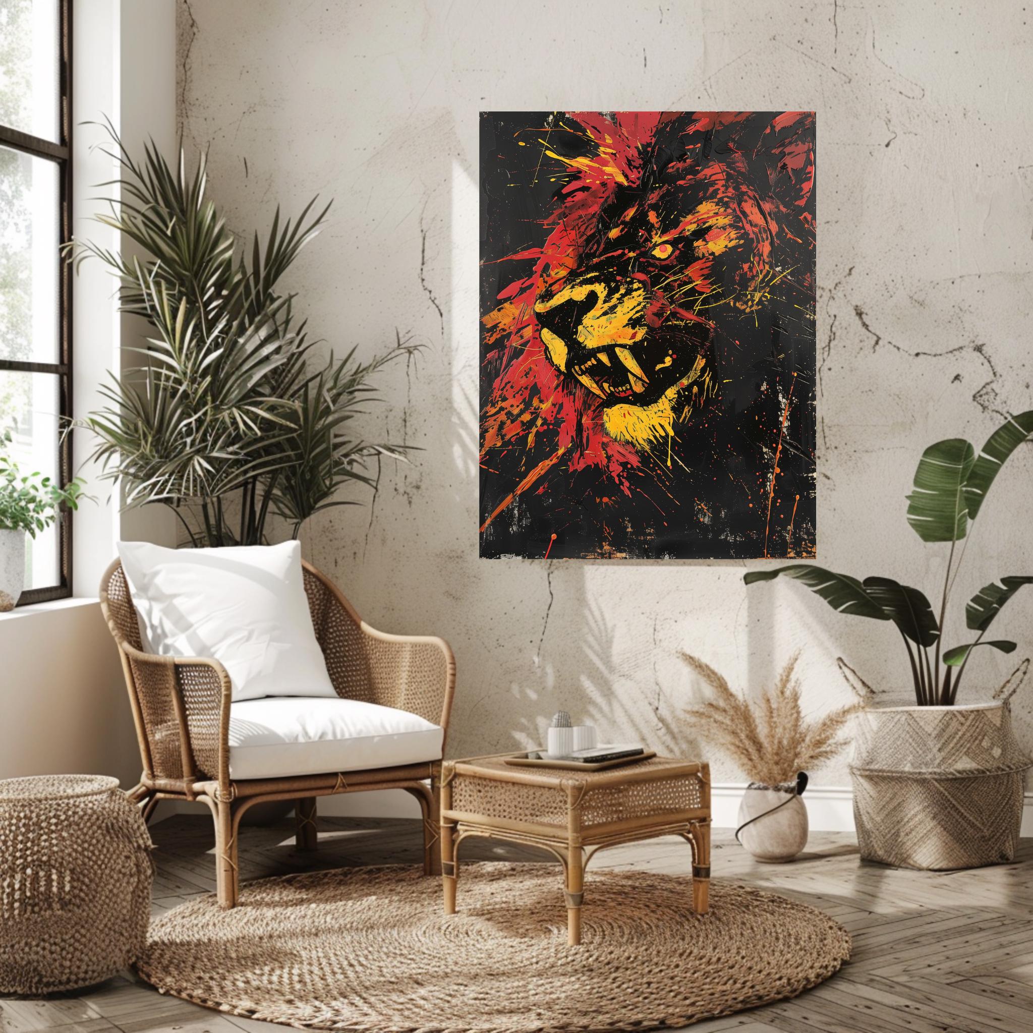 Lion Abstract Print |lion Poster |colorful Lion Wall Art| Lion Digital ...
