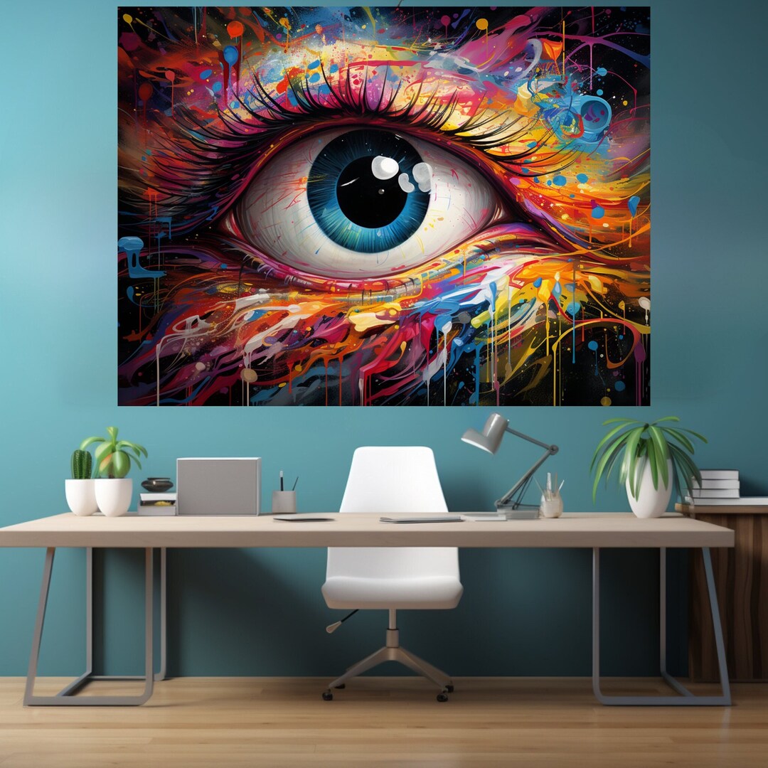 Close-up Eye Abstract Art Print eye Postercolorful Eye Wall - Etsy