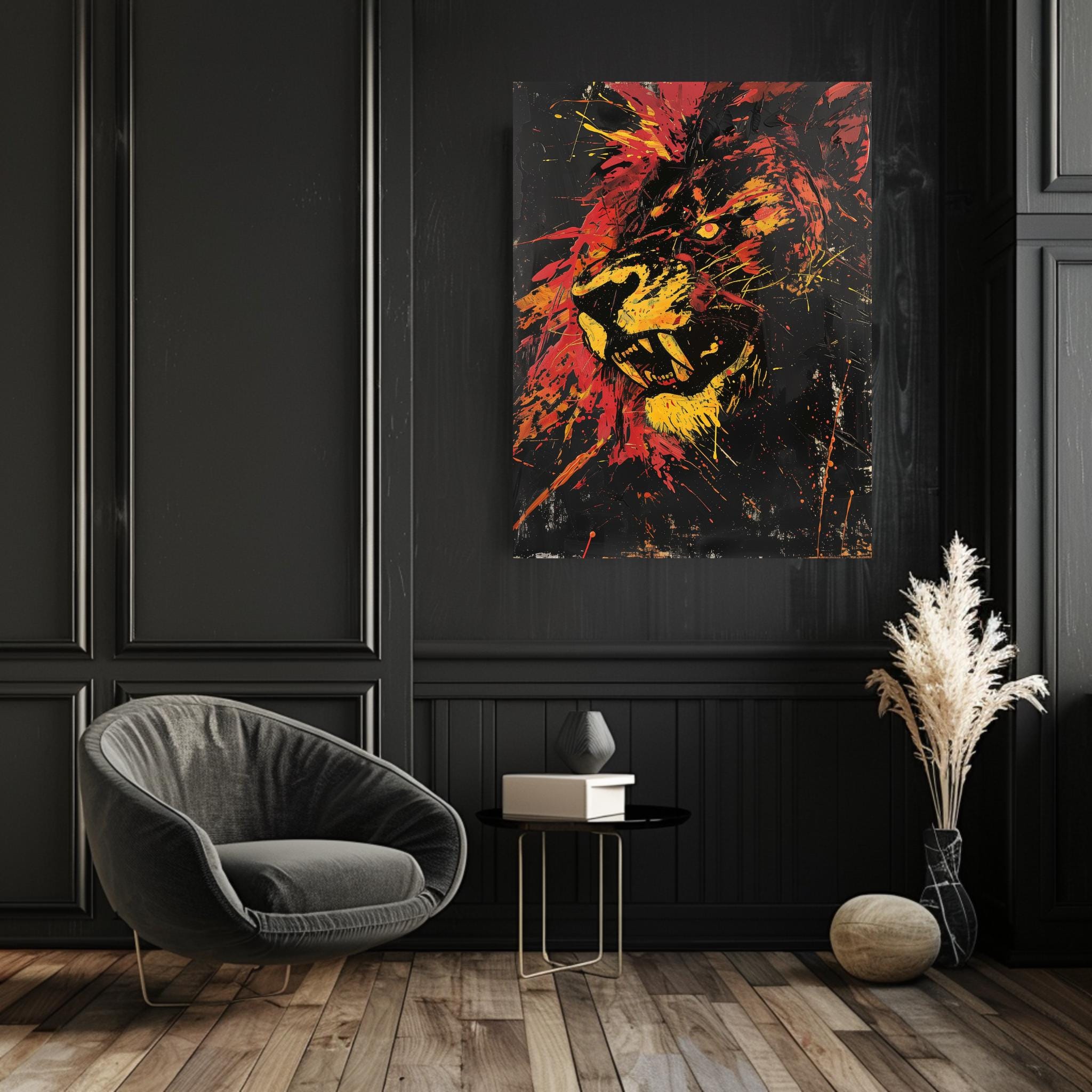 Lion Abstract Print |lion Poster |colorful Lion Wall Art| Lion Digital ...