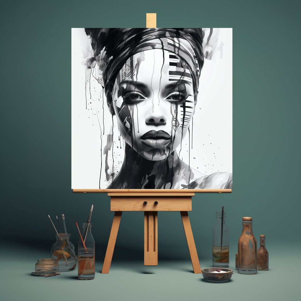 African Woman Abstract Artprintable Wall Art African Woman Wall Art ...
