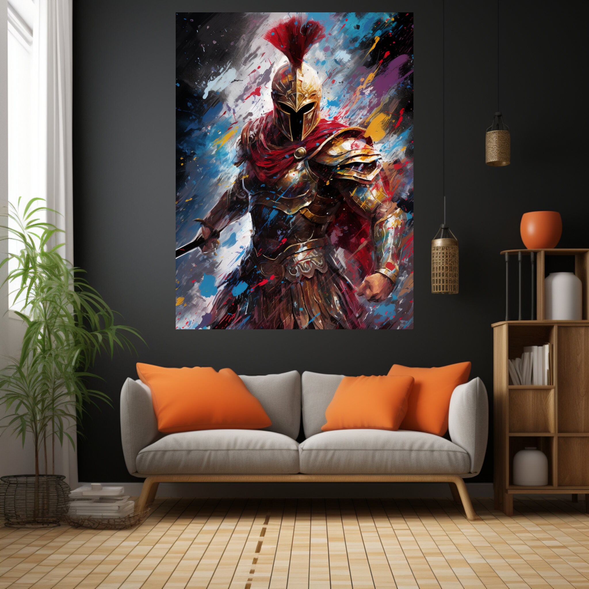 Spartan Warrior Abstract Art |spartan Poster | Spartan Warrior Wall Art ...