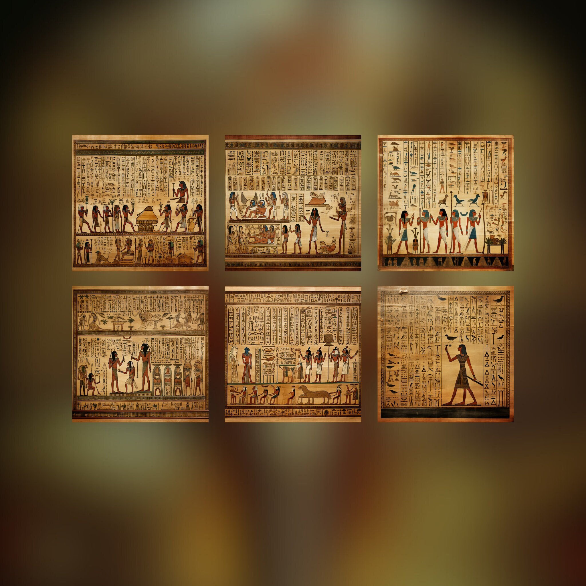 BUNDLE of 6 Ancient Egypt Papyrus | Egyptian History | Egypt Poster ...