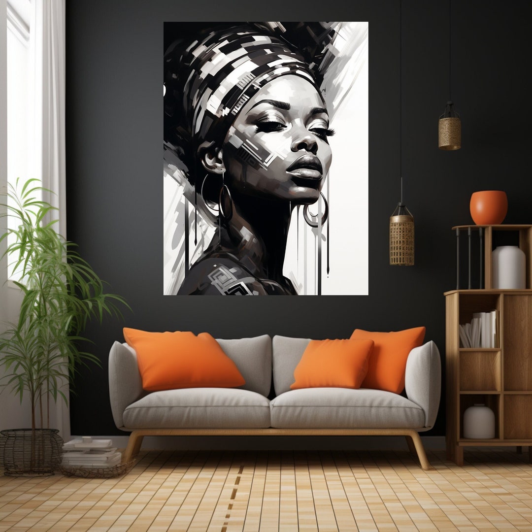 African Woman Abstract Artprintable Wall Art African Woman Wall Art