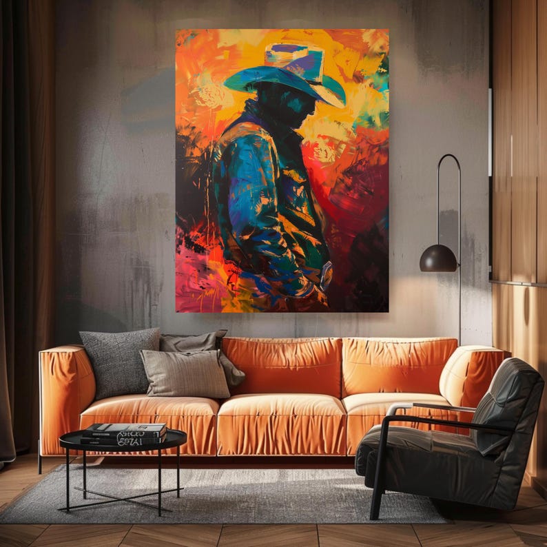 Cowboy Abstract Art| Western Print|printable Wall Art|cowboy Poster ...
