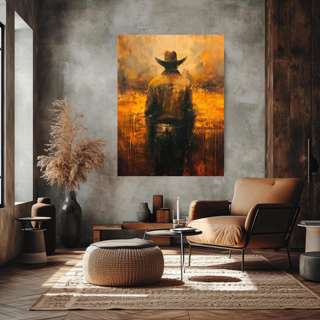 Cowboy Abstract Art| Western Print|printable Wall Art|cowboy Poster ...
