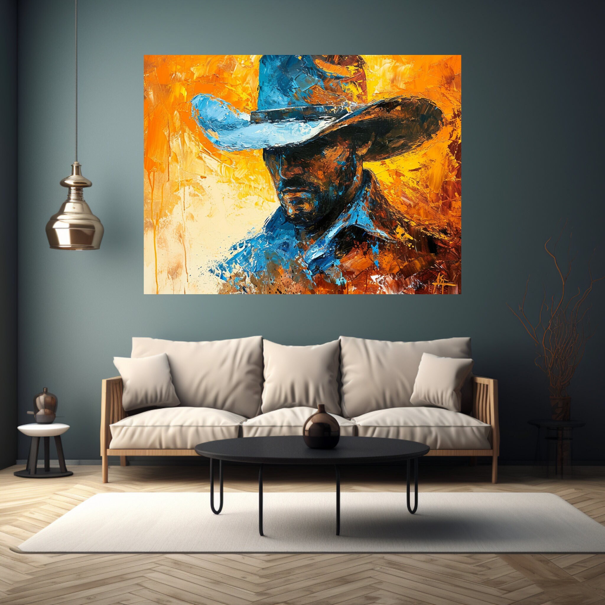 Cowboy Abstract Art| Western Print|printable Wall Art|cowboy Poster ...