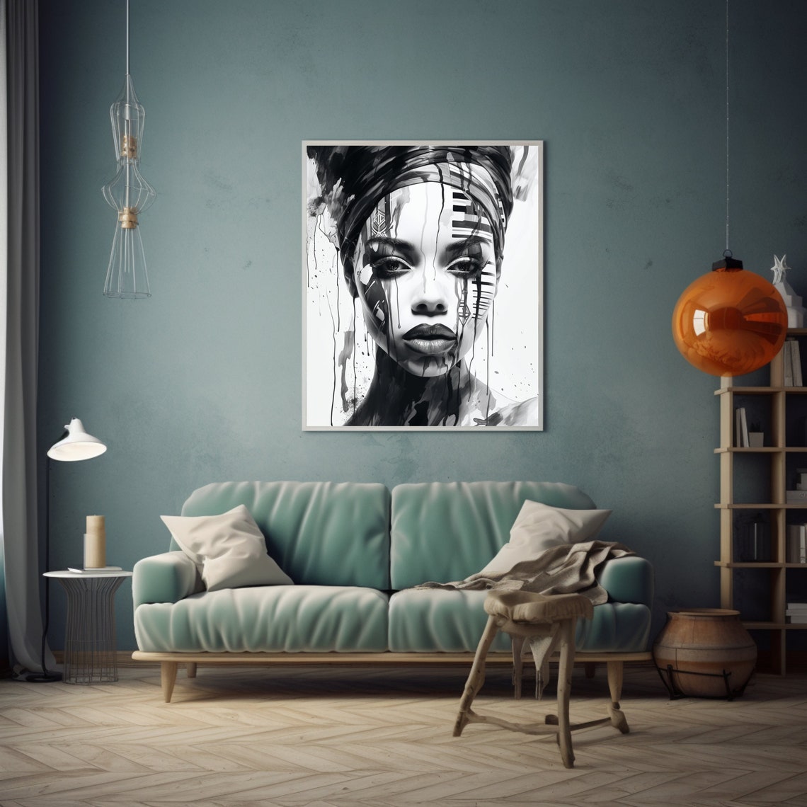 African Woman Abstract Artprintable Wall Art African Woman Wall Art ...