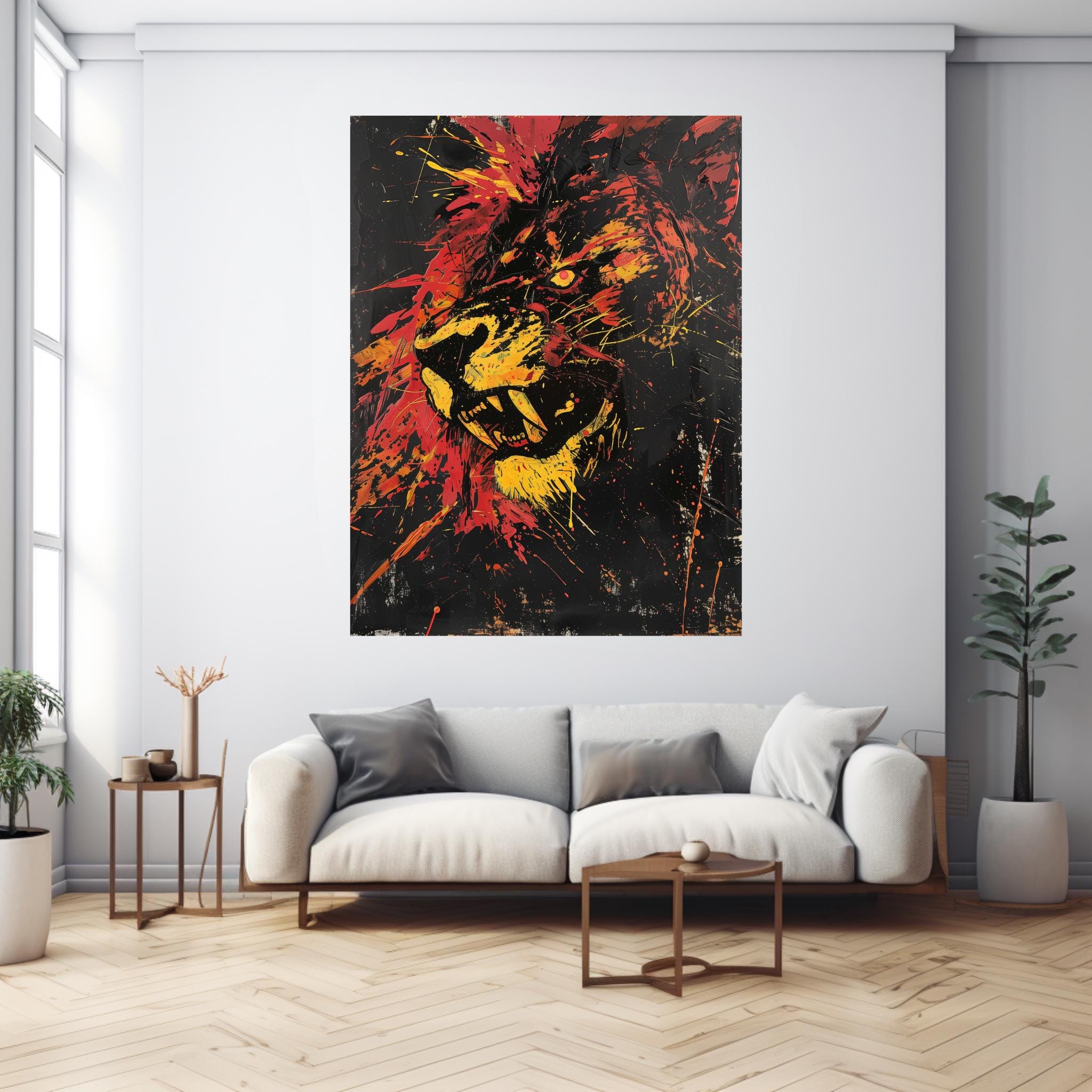 Lion Abstract Print |lion Poster |colorful Lion Wall Art| Lion Digital ...