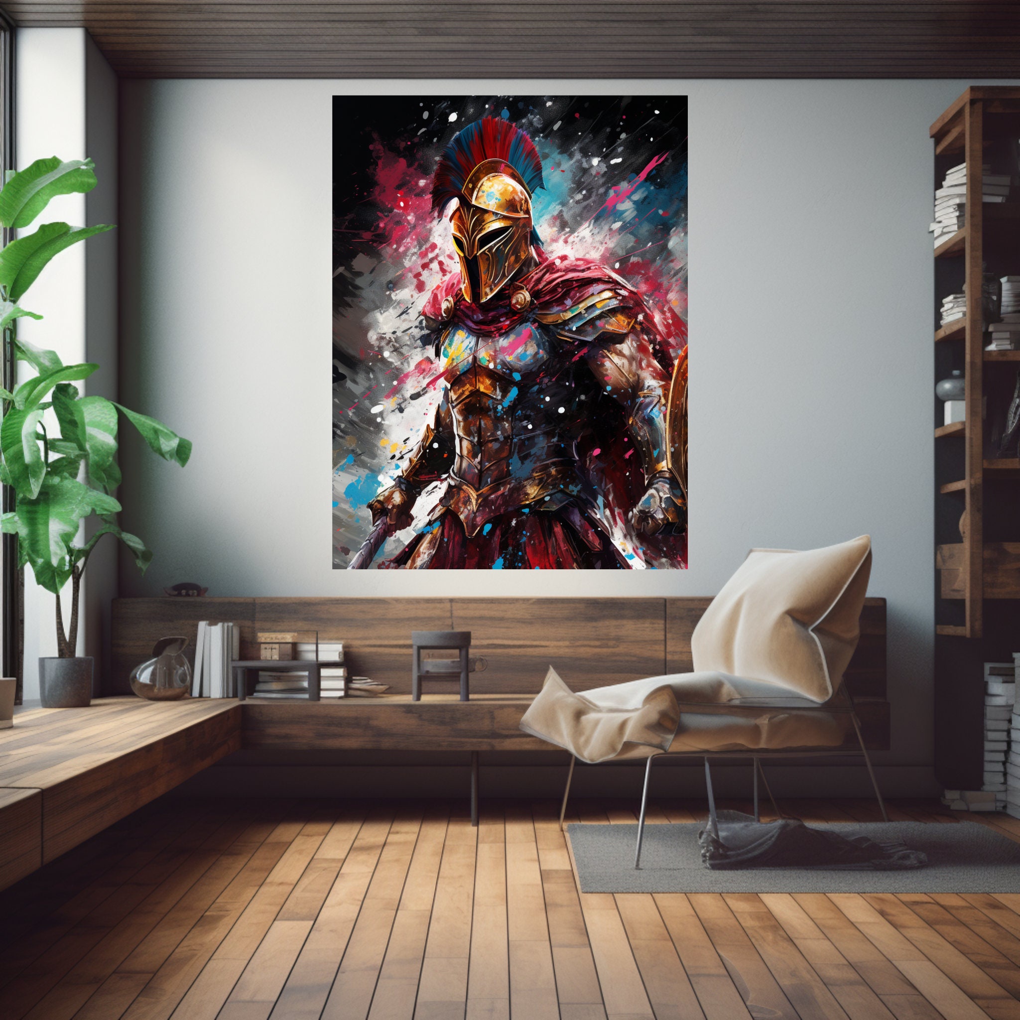 Spartan Warrior Abstract Art spartan Poster Spartan Warrior Wall Art ...