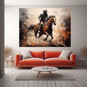 Cowboy Abstract Art| Western Print|printable Wall Art|cowboy Poster ...