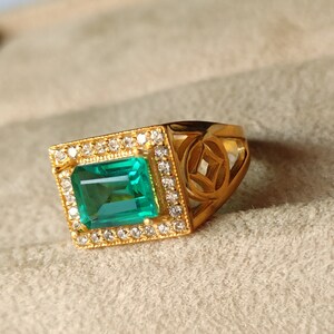 Lab Emerald Men's Ring Men's Jewelry Ring Handmade Men's Ring Handmade ...