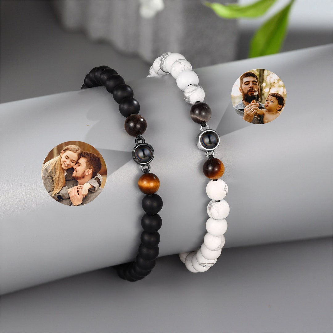 Personalized Projection Photo Bracelet,beaded Bracelet for Men Women ...