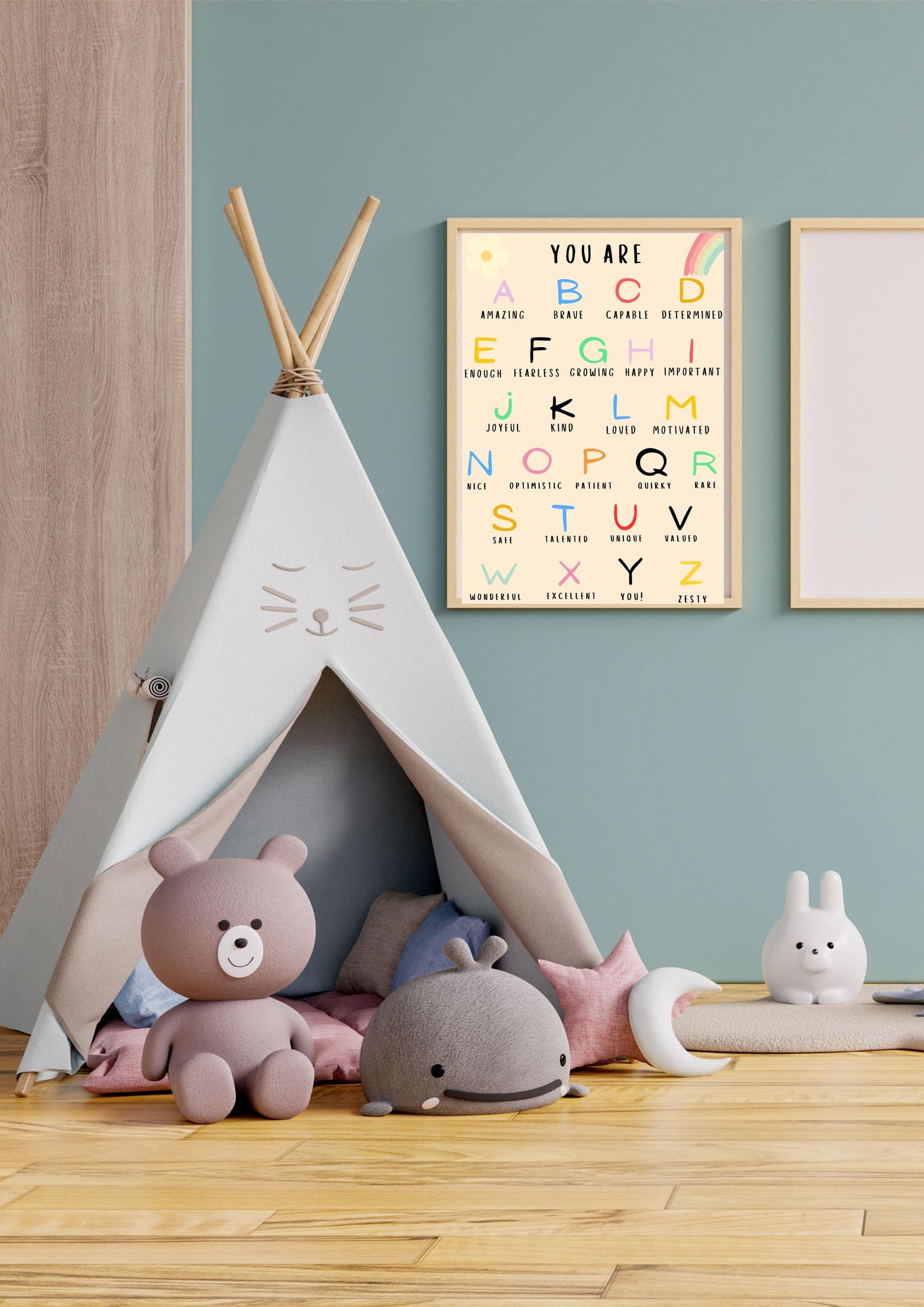 ABC Affirmation Poster, Positive Beliefs With Alphabet, Educational ...