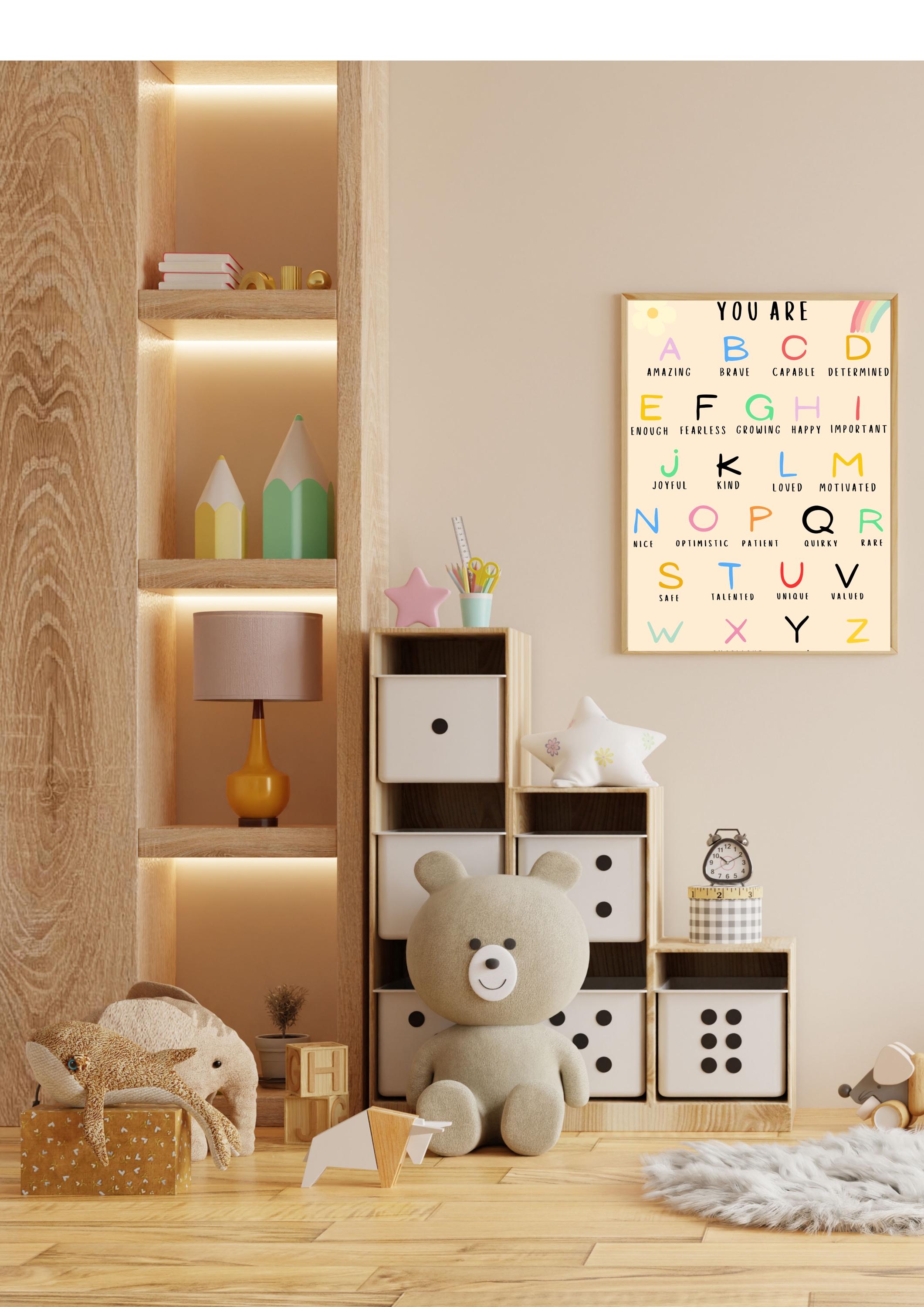 ABC Affirmation Poster, Positive Beliefs With Alphabet, Educational ...