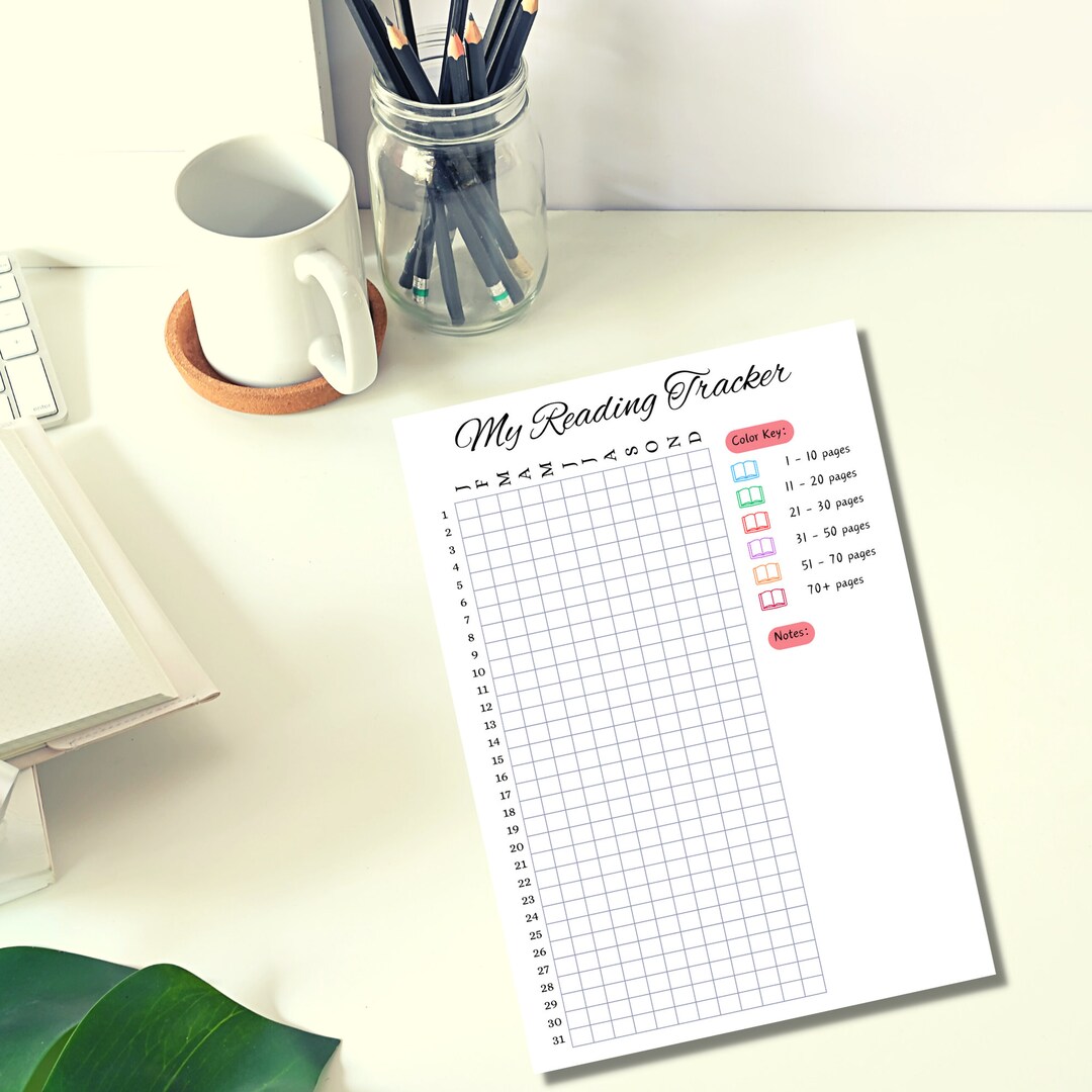 Reading Tracker, A5 Journal Page, Printable Reading Tracker, Reading ...